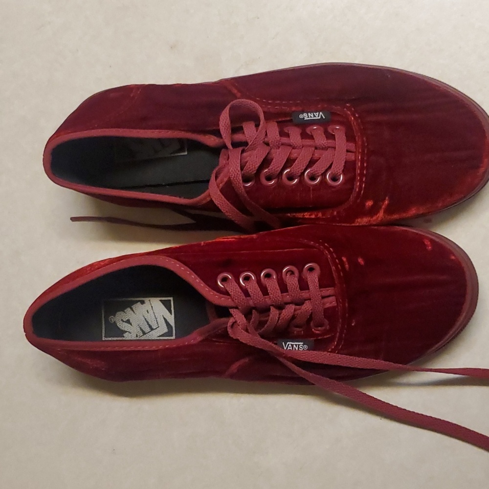 Vans Authentic (Velvet) Navy Burgund Skate Shoes Men … - Gem